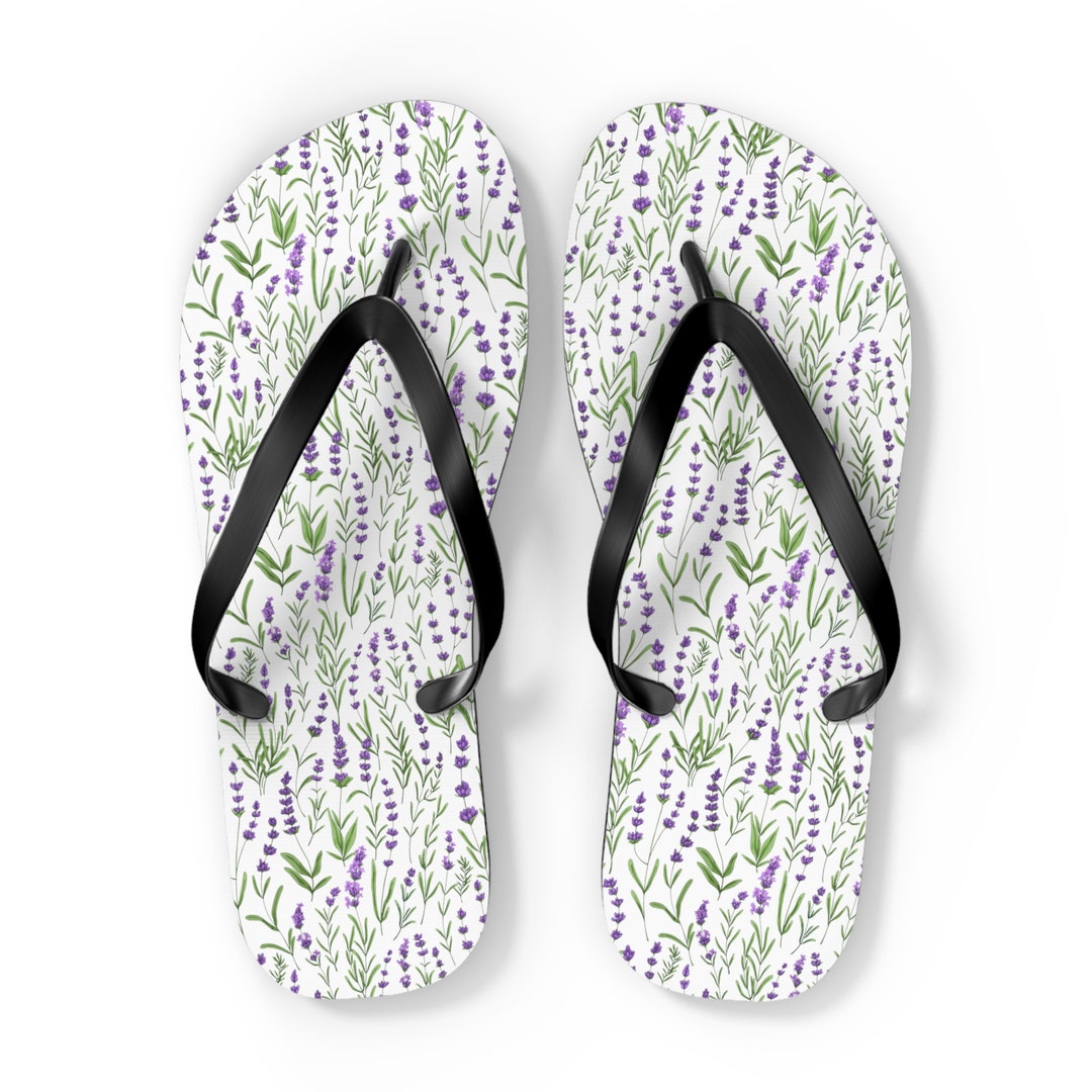 Lavender Flip Flops, Summertime Flip Flops, Gifts for Mom, Flip Flops ...