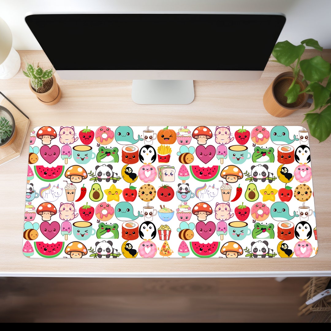 Cute Kawaii Desk Mat, Kawaii, Desk Mat, Desk Pad, Extended Keyboard Mat ...