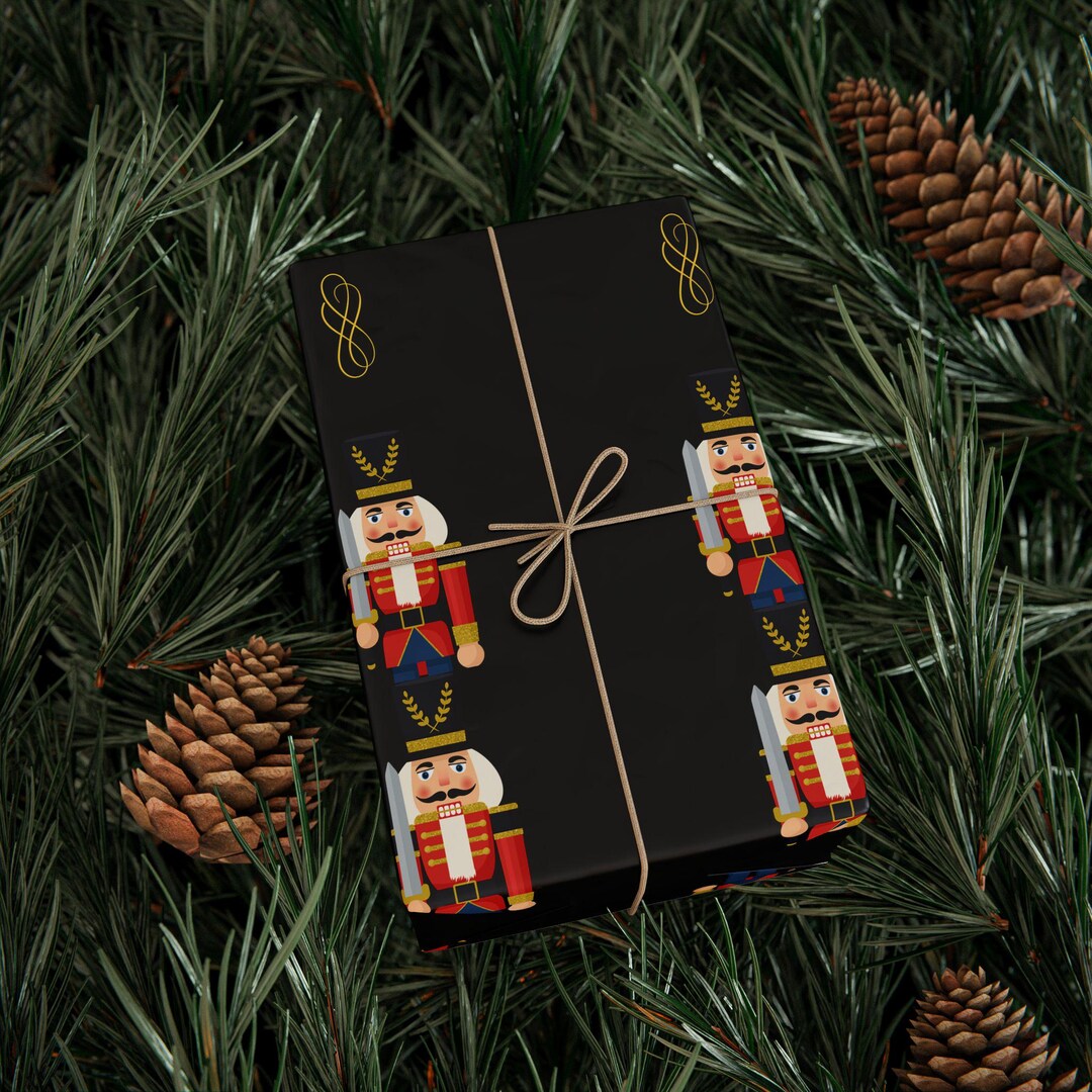 Nutcracker Gift Wrap Paper, Holiday Gift Wrap, Unique Christmas Paper ...