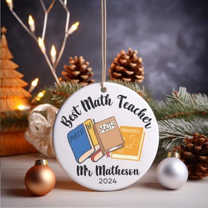 Personalized Mathteacher Ornament, Custom Gift for Teacher, Christmas ...