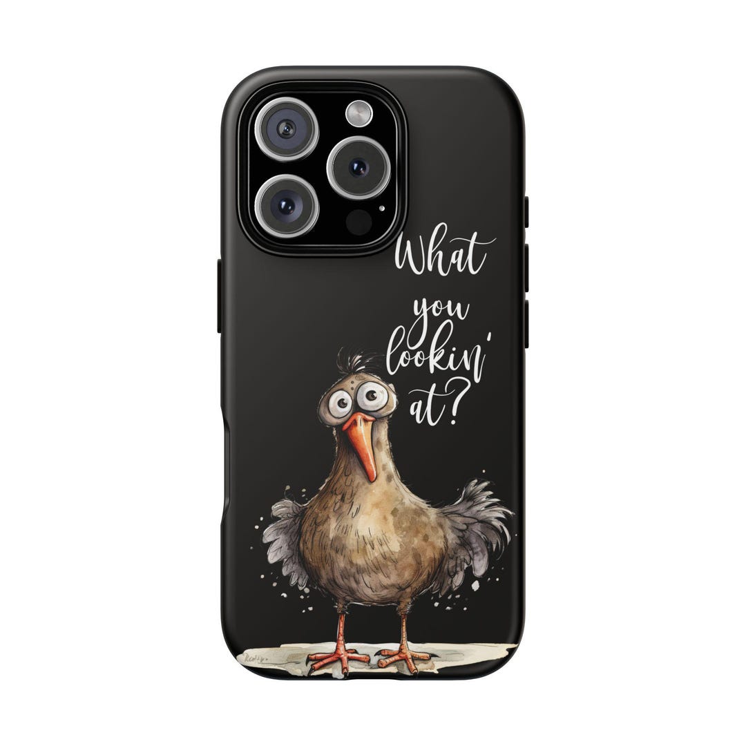 Funny Chicken iPhone Case, Cute Animal Phone Cover, Humorous Chicken ...