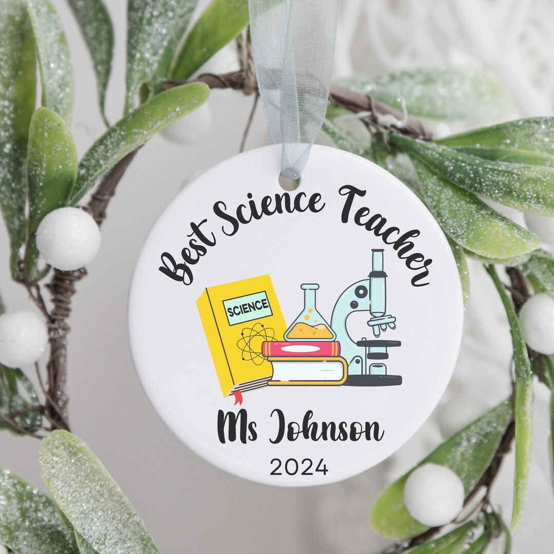 Personalized Science Teacher Ornament, Custom Gift for Teacher ...