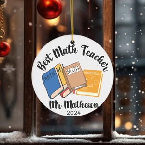 Personalized Mathteacher Ornament, Custom Gift for Teacher, Christmas ...