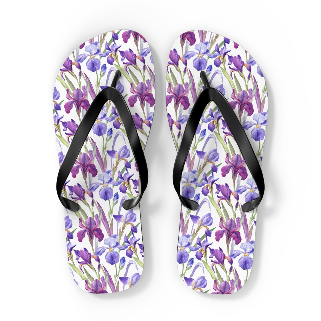 Iris Flip Flops,summertime Flip Flops, Irises, Beach Wedding Flip Flops ...