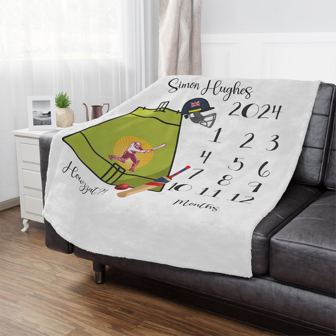 Cricket Personalized Baby Milestone Blanket for Newborn Baby, Record ...