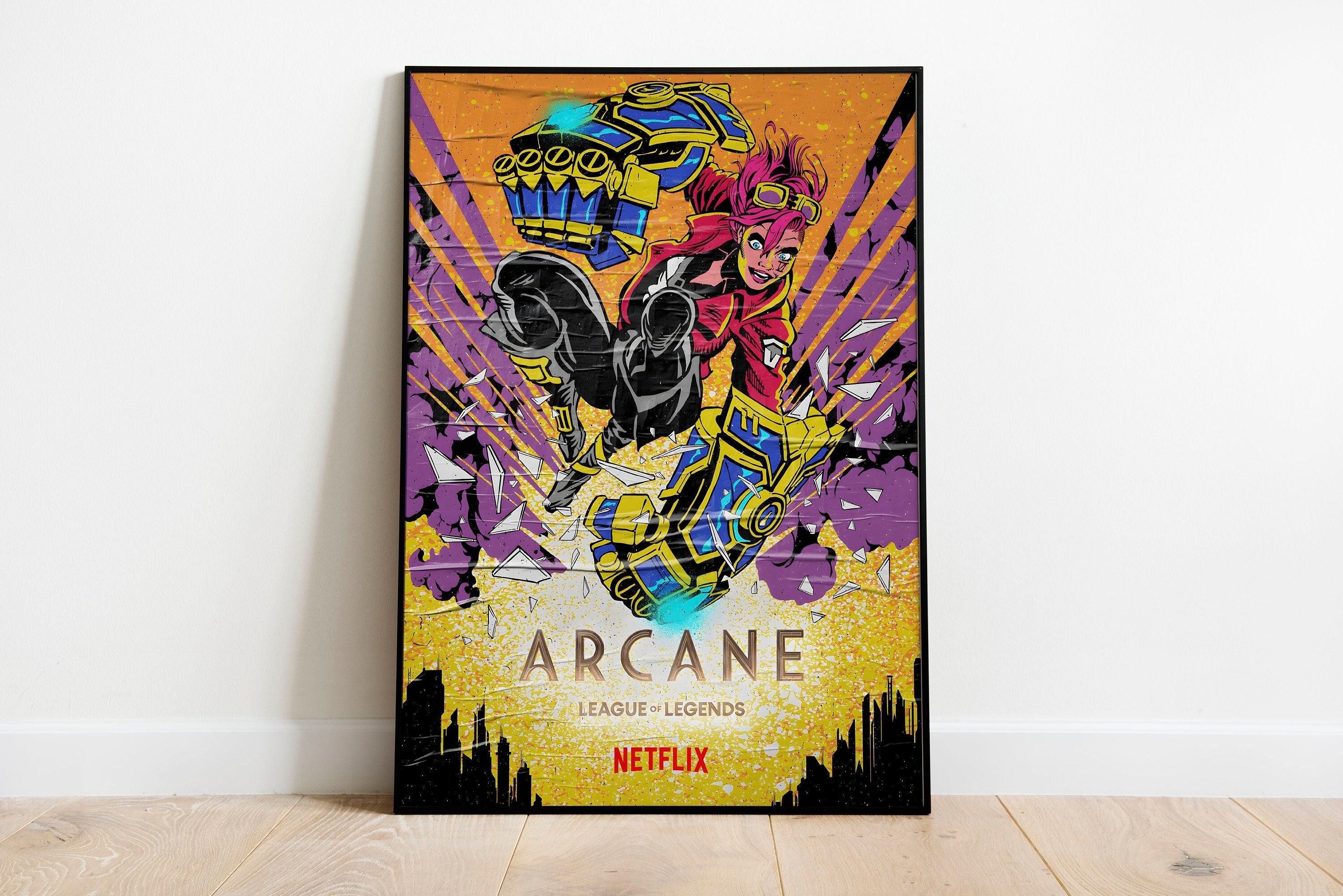 Arcane Poster League Of Legends Arcane Poster Jinx Vi Jayce Wall Art ...