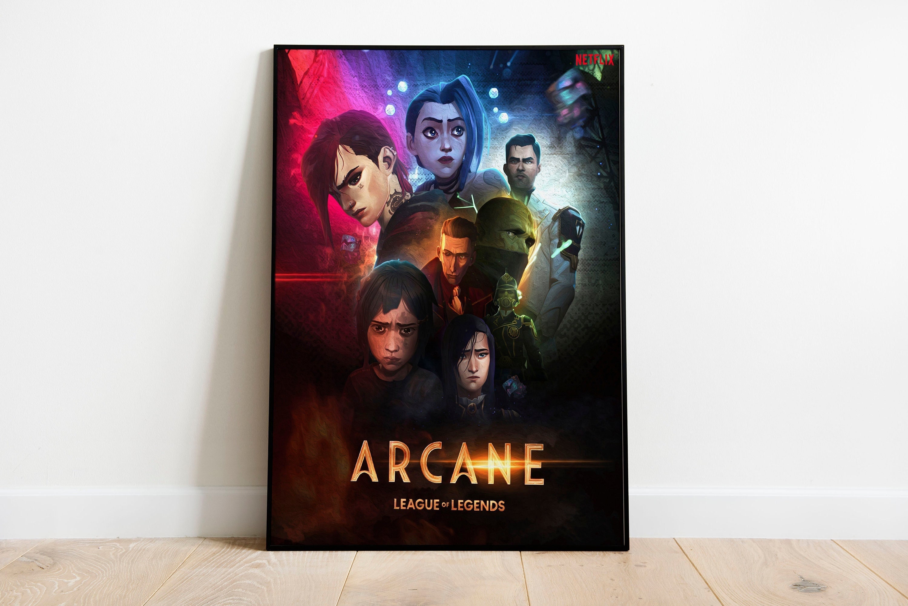 Arcane Poster League Of Legends Arcane Poster Jinx Vi Jayce Wall Art ...