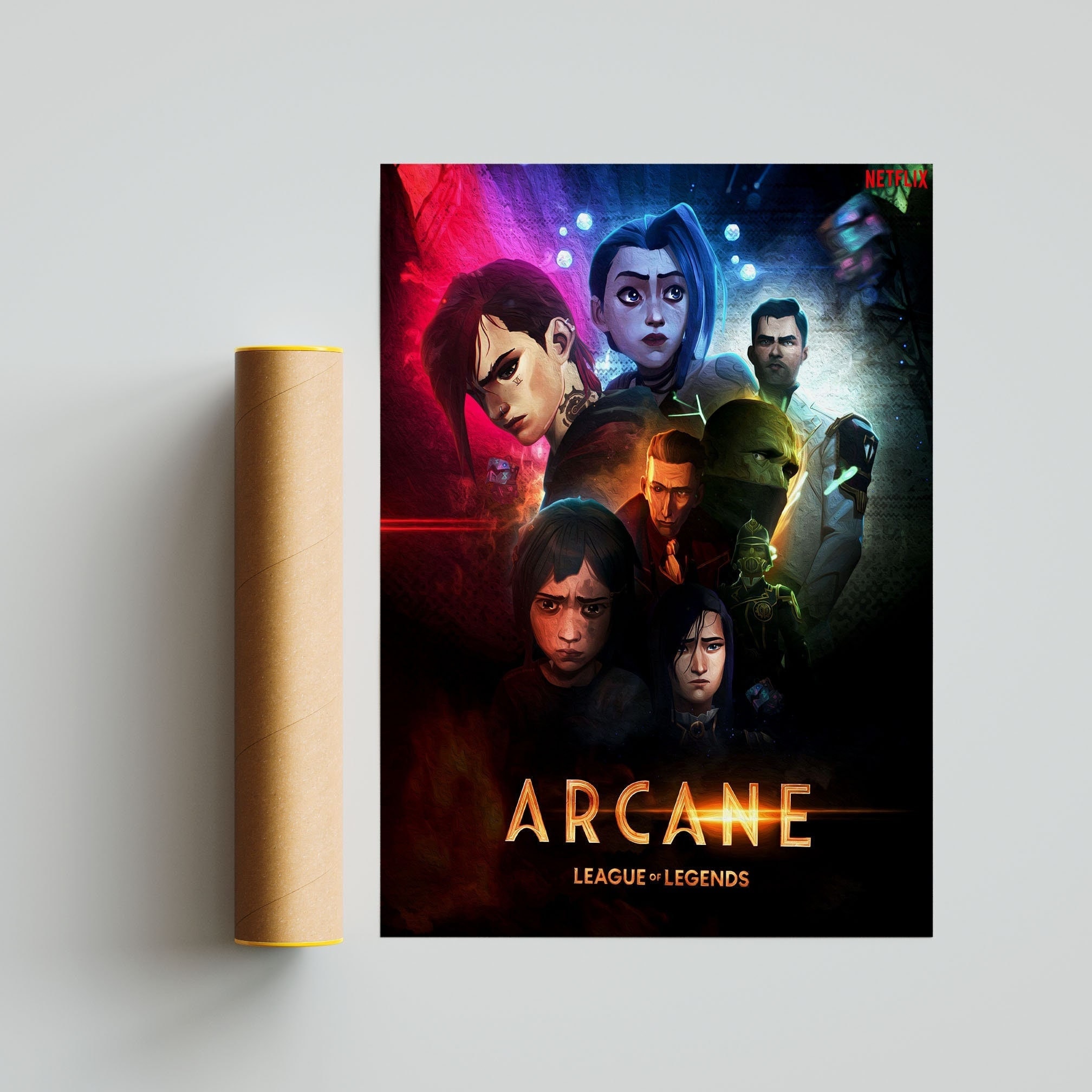 Arcane Poster League Of Legends Arcane Poster Jinx Vi Jayce Wall Art ...