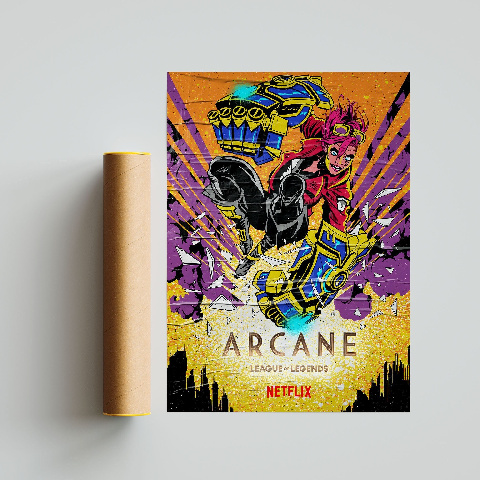 Arcane Poster League Of Legends Arcane Poster Jinx Vi Jayce Wall Art ...