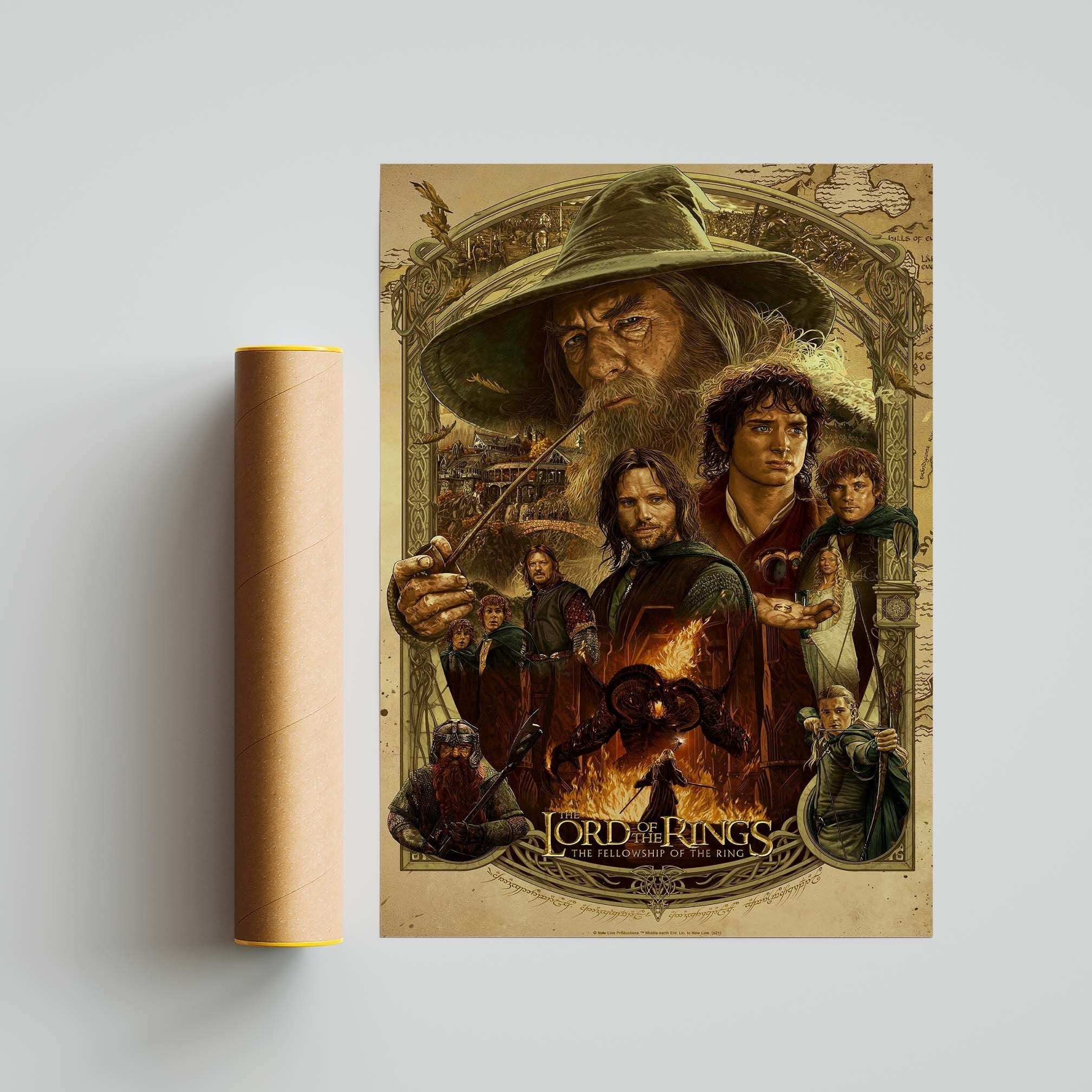 Lord Of The Rings Poster LOTR Fellowship Of The Ring Wall Art Lord Of ...