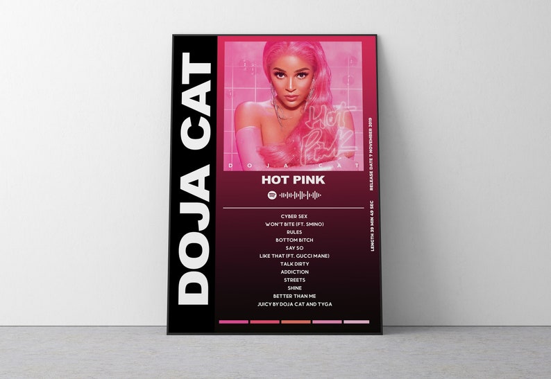 Doja Cat Poster Doja Cat Hot Pink Album Cover Poster Wall Art Etsy Singapore