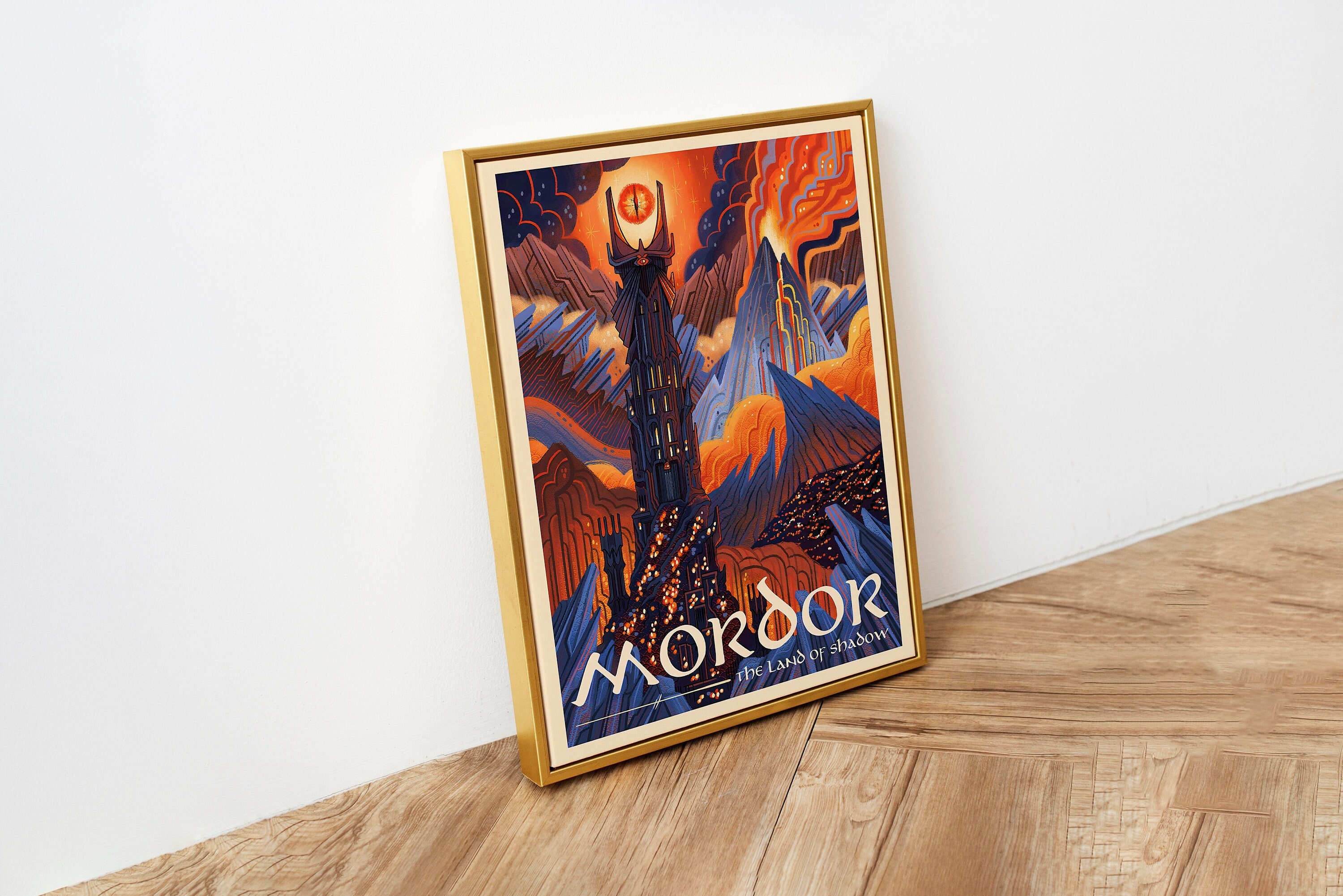Lord of The Rings Poster LOTR Mordor Retro Travel Wall Art The Lord of ...