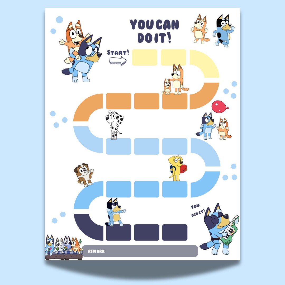 Bluey Reward Chart, Printable Bluey Behavior Chart, Kids Potty Training ...