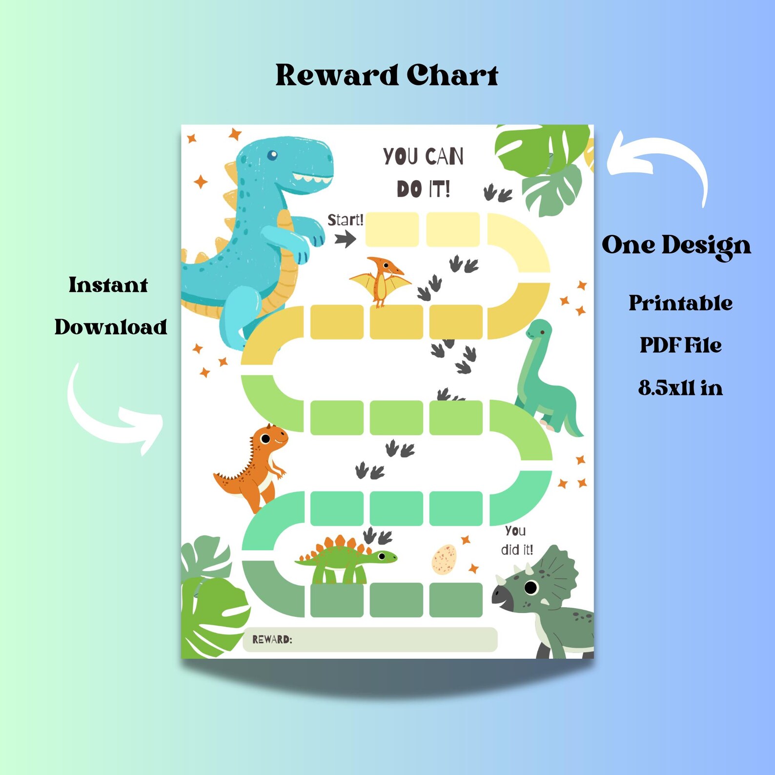 Dinosaur Reward Chart, Printable Jurassic Behavior Chart, T-rex Daily ...
