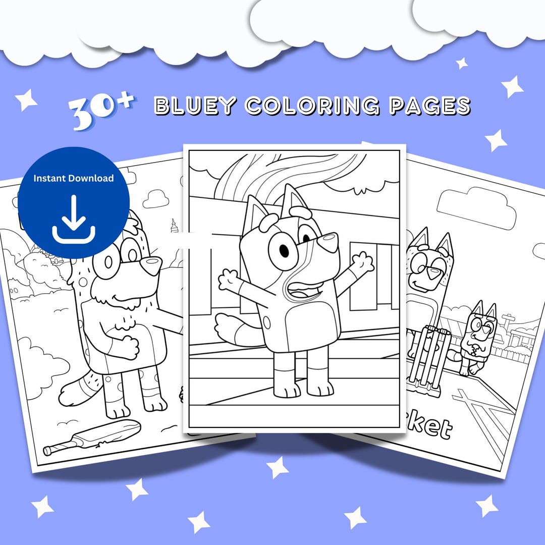 Bluey Coloring Pages, Bluey Bold and Easy Coloring, 30 Cute Coloring ...