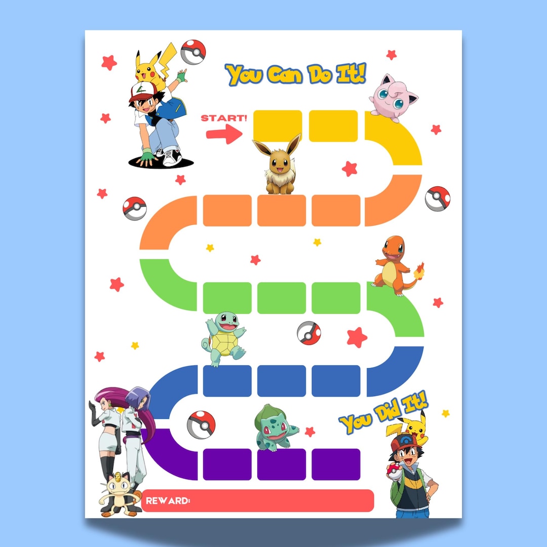 Pokemon Reward Chart, Printable Pokemom Behavior Chart, Kids Potty ...