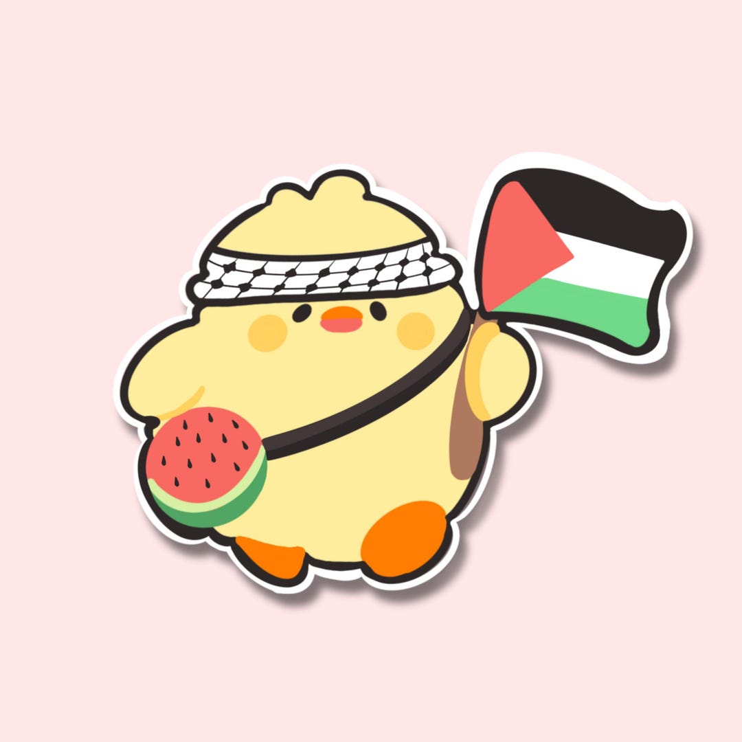 Cute Duck Sticker, Palestine Sticker, Cute Watermelon Sticker, Cute ...