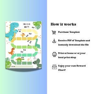 Dinosaur Reward Chart, Printable Jurassic Behavior Chart, T-rex Daily ...