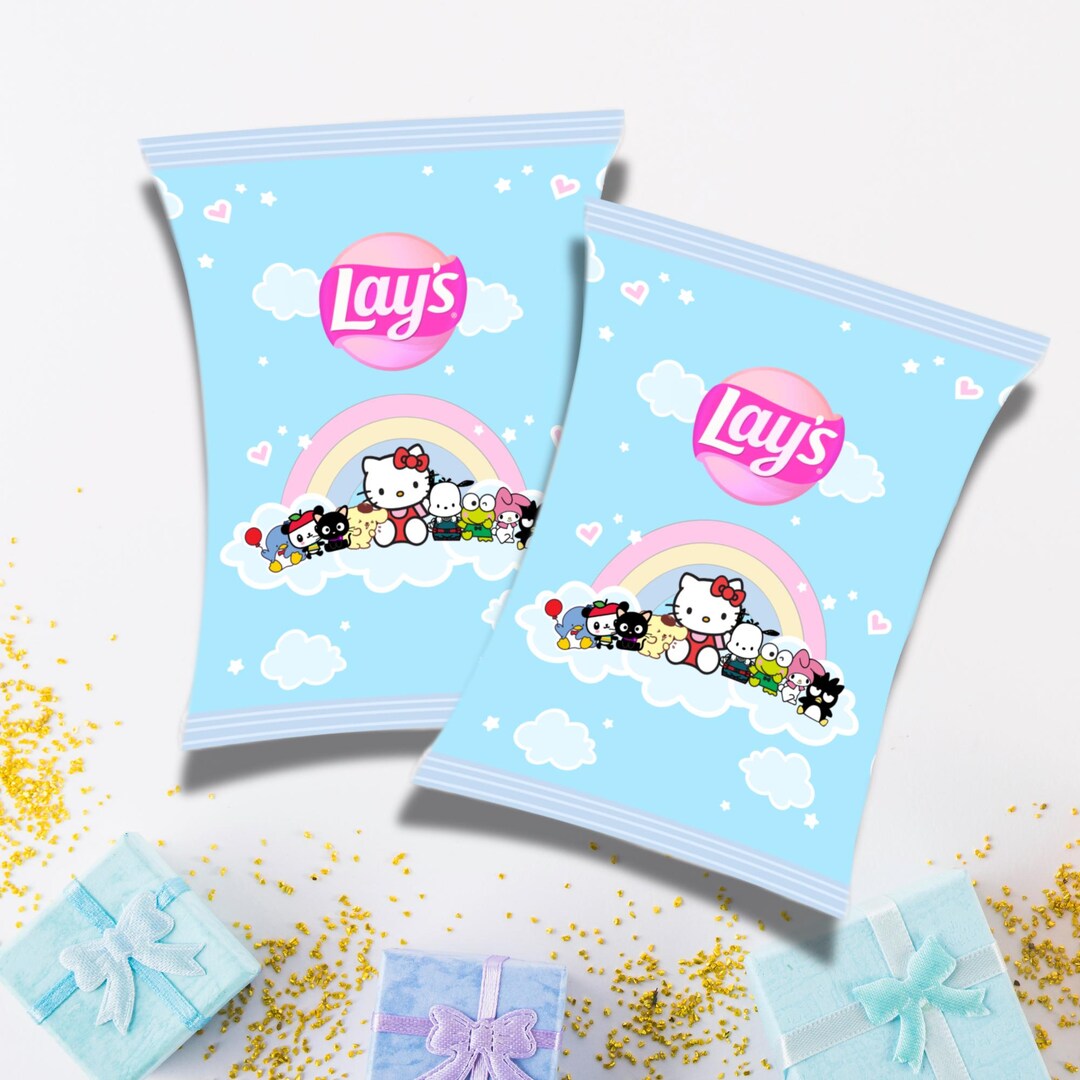 Kitty and Friends Chip Bag Template, Chip Bag Labels, Kitty Chip Bag ...