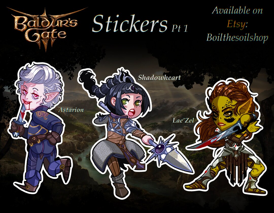 Baldurs Gate 3 Bg3 Sticker Set - Etsy