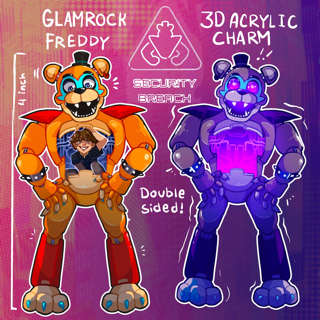 FNAF SB Glamrock Freddy Five Nights at Freddys 3D Keychain - Etsy UK