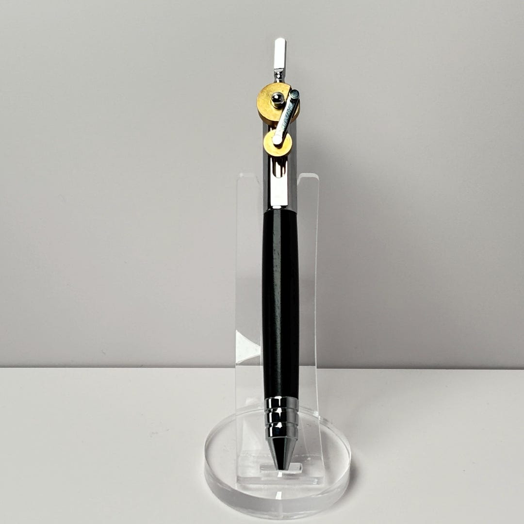 Hand Turned African Ebony Wood, Piston Action, Machine, Car Themed Pen ...