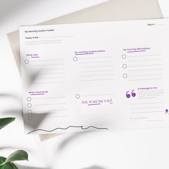 Morning Routine Plan Template Printable Digital Document 5 - Etsy