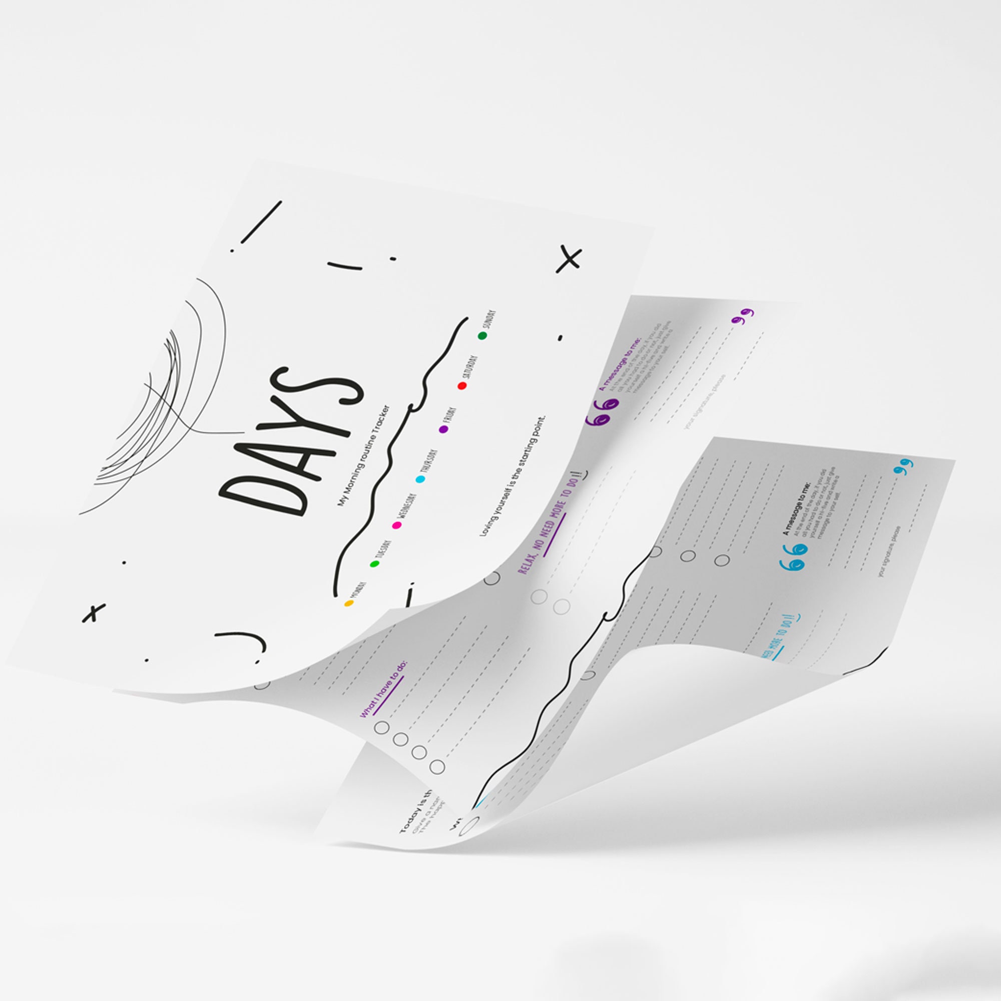 Morning Routine Plan, Template, Printable, Digital Document, 5 Days ...