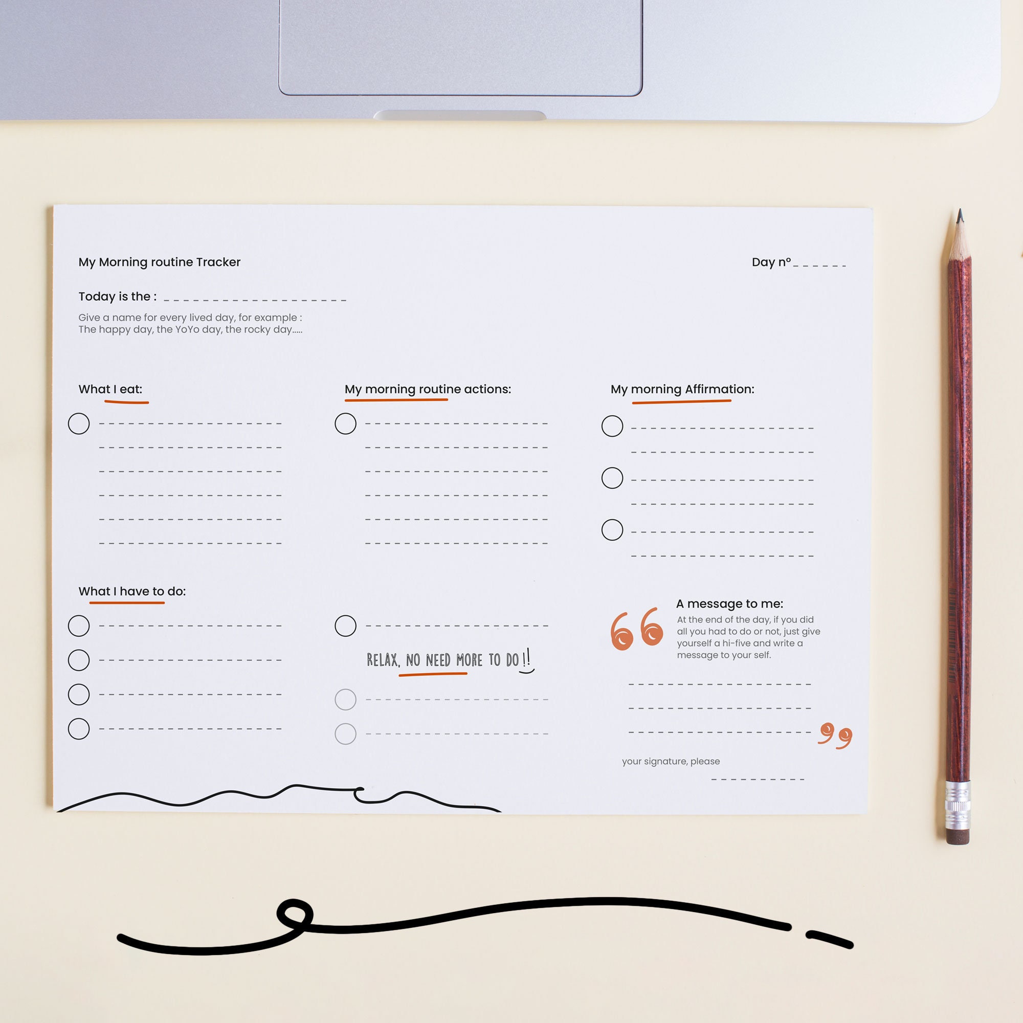 Morning Routine Plan, Template, Printable, Digital Document, 5 Days ...