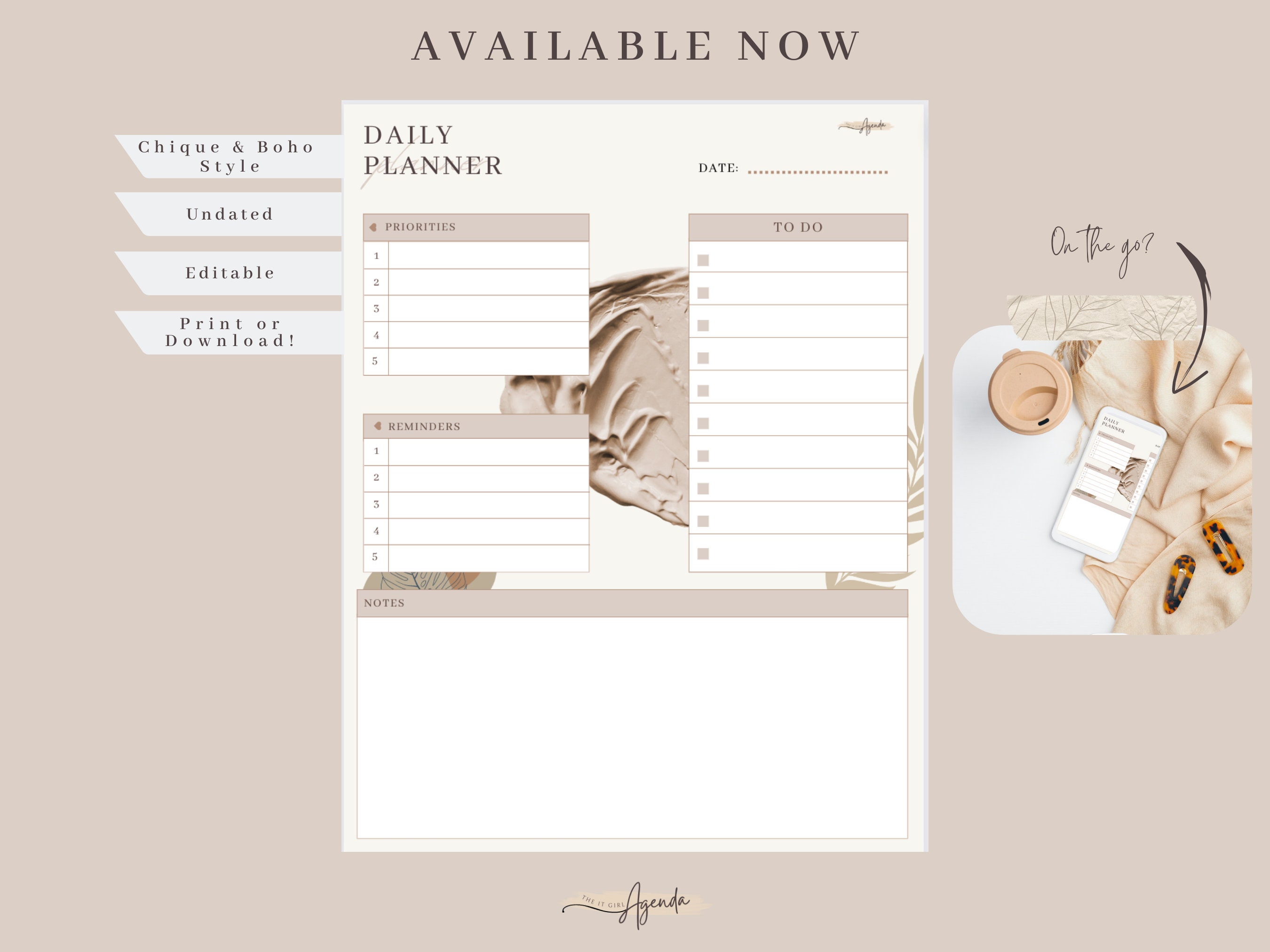 Downloadable Planner to Do List Template Aesthetic Planner - Etsy