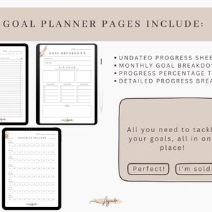 Downloadable Goal Planner to Do List Template Aesthetic Planner ...