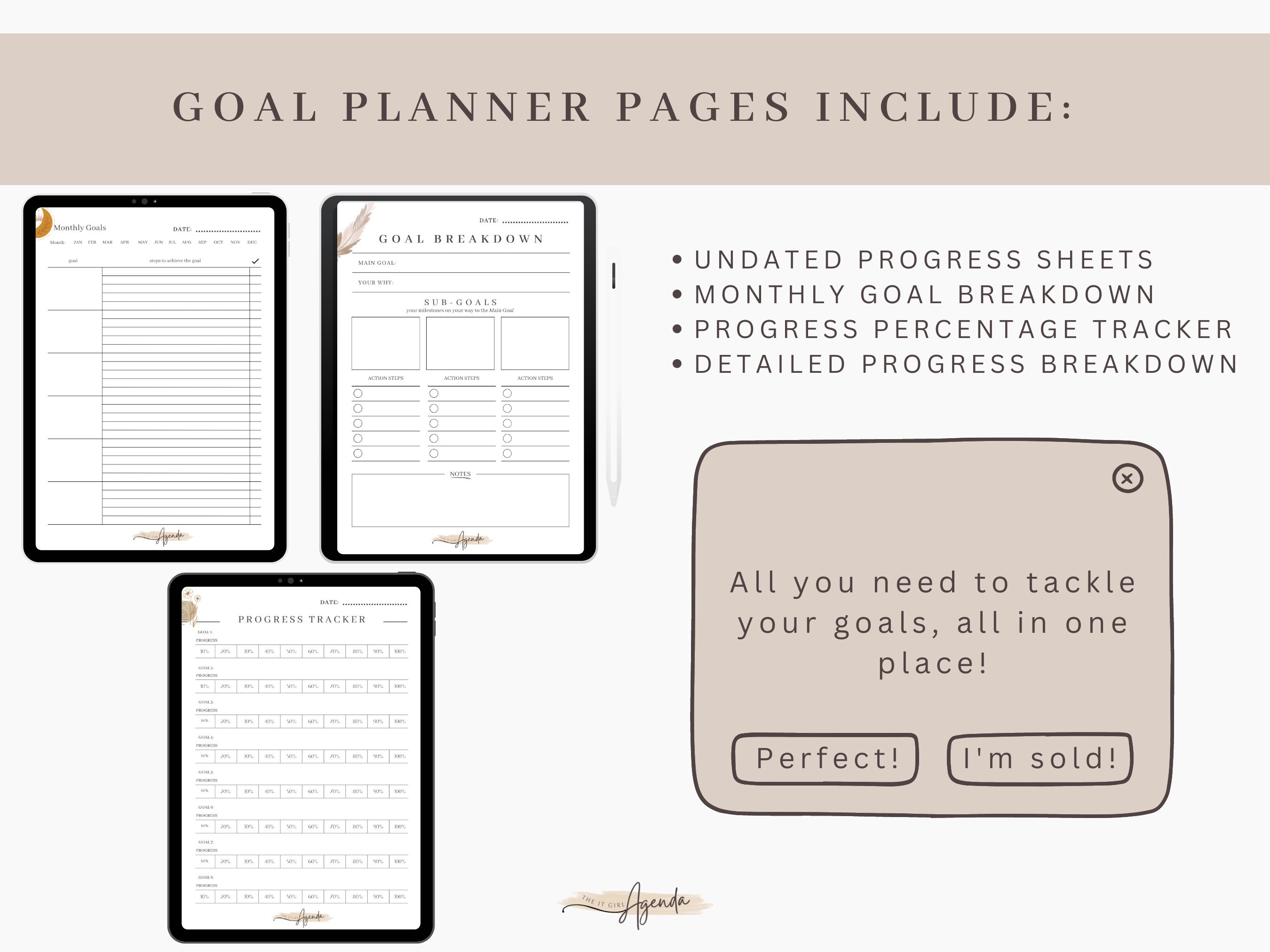 Downloadable Goal Planner to Do List Template Aesthetic Planner ...
