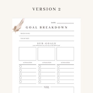 Downloadable Goal Planner to Do List Template Aesthetic Planner ...