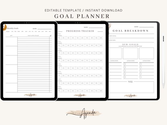 Downloadable Goal Planner to Do List Template Aesthetic - Etsy