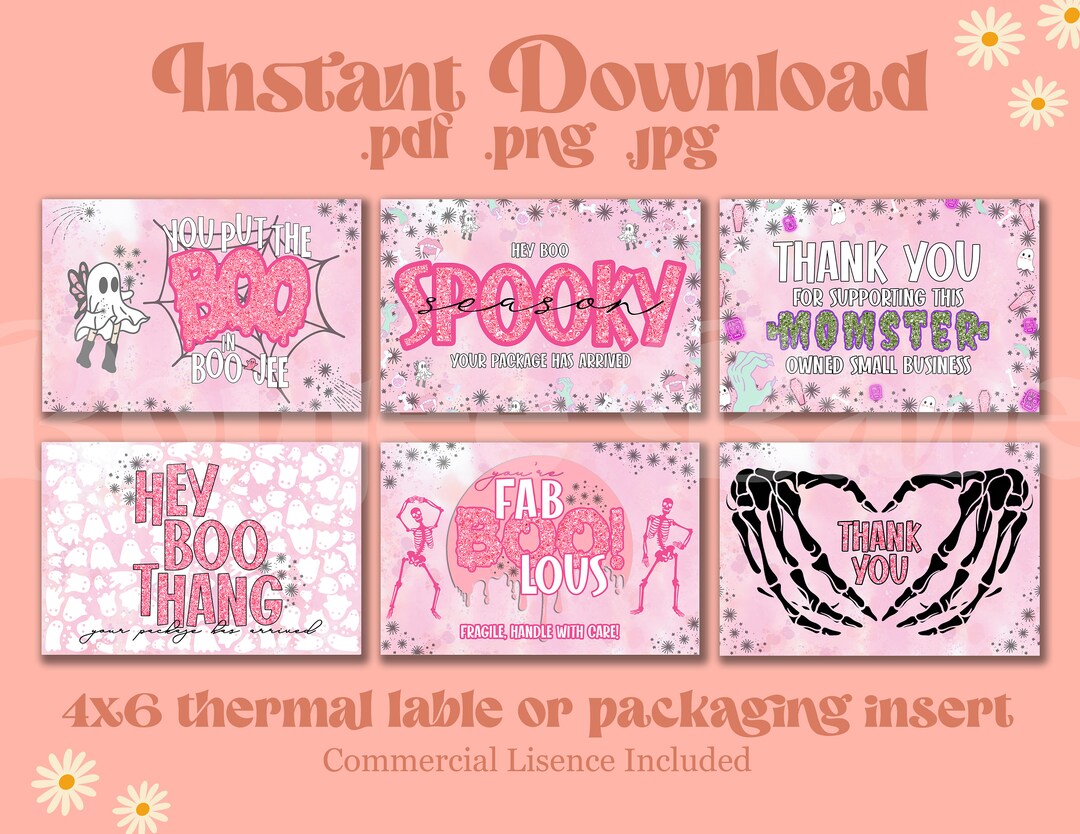 Halloween Thermal Labels Bundle, Packaging Inserts Bundle, Stickers ...