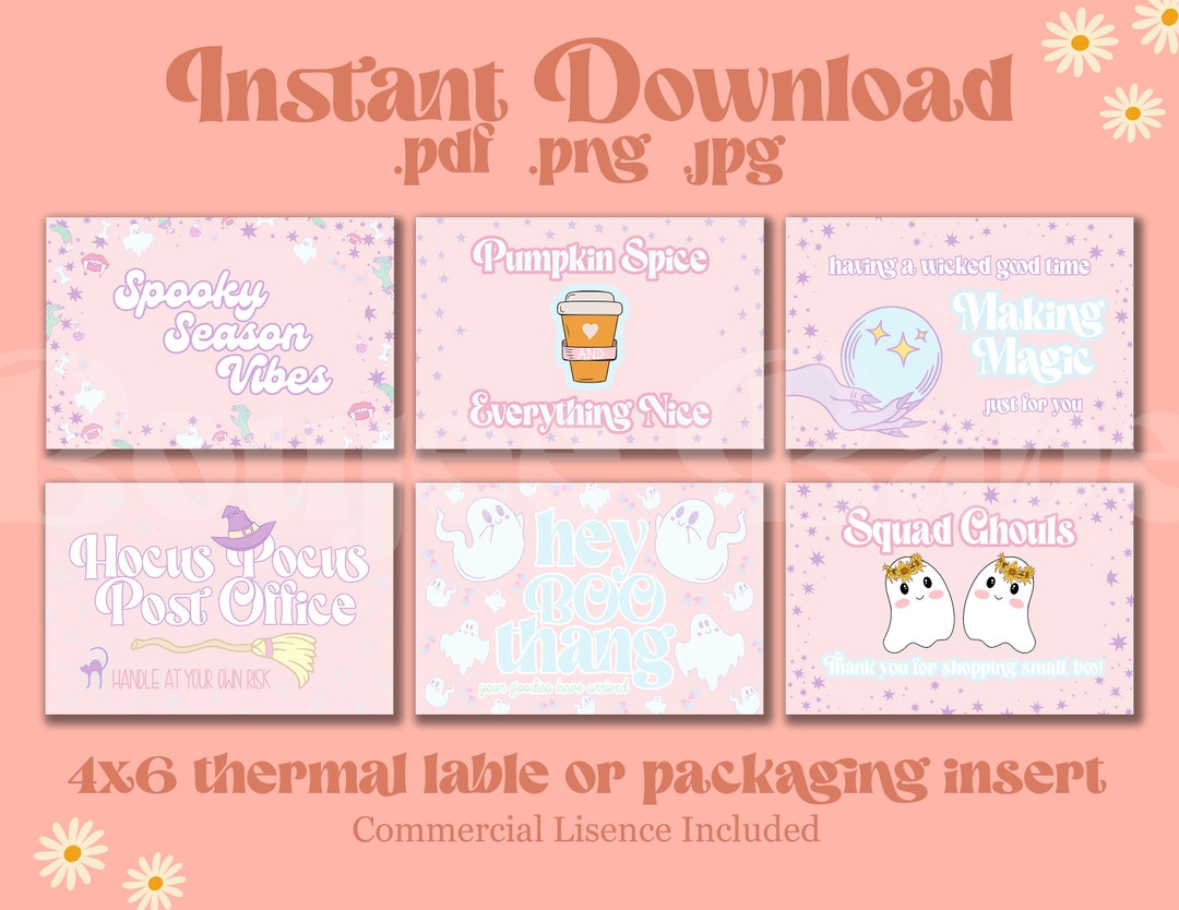 Halloween Thermal Labels Bundle, Packaging Inserts Bundle, Stickers ...