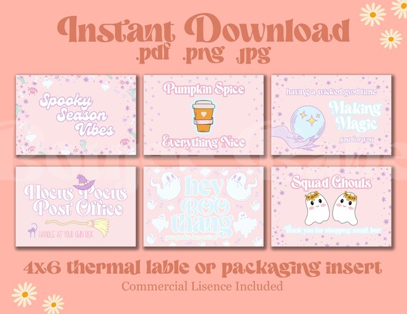 Halloween Thermal Labels Bundle Packaging Inserts Bundle - Etsy