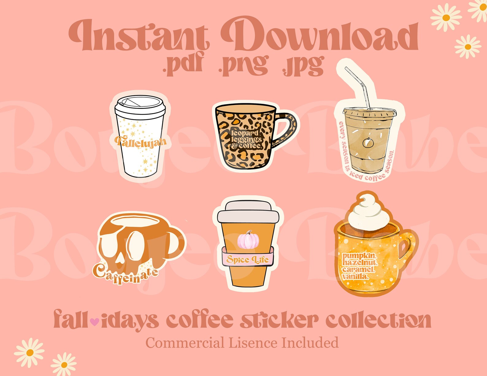 Fall Coffee Stickers, Love Coffee Stickers, Coffee Stickers, Iced ...