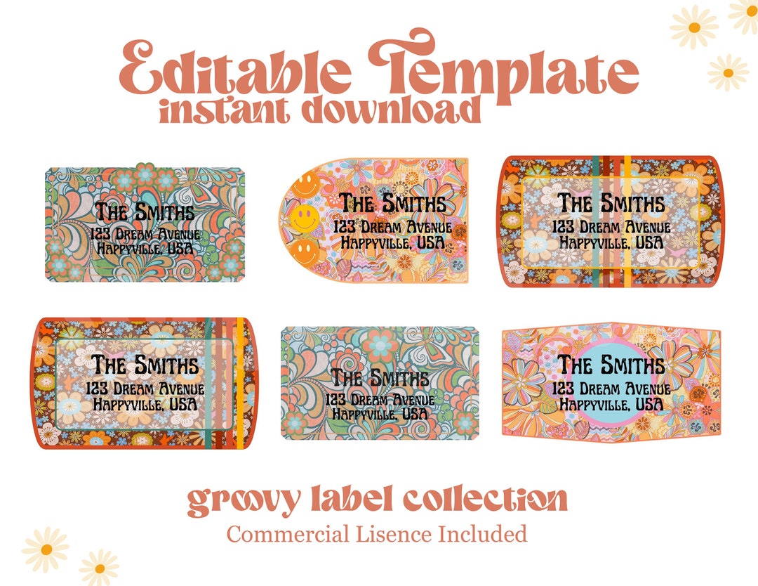 Groovy Shipping Labels, Groovy Shipping Labels, Groovy Address Labels ...