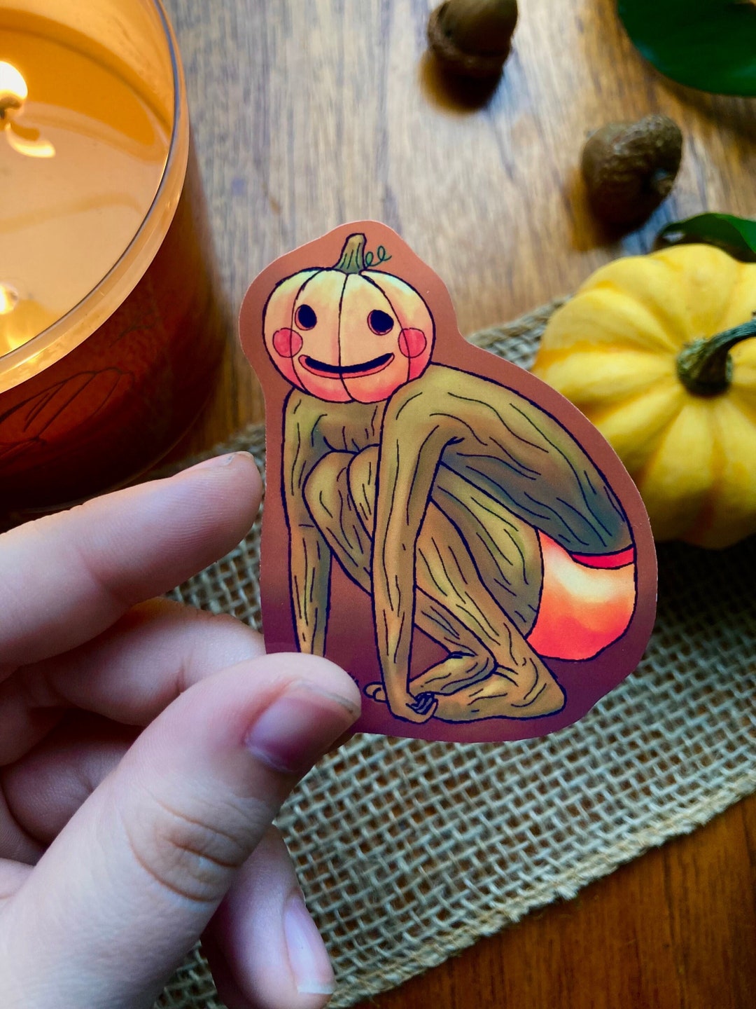 Pumpkin Man Sticker Spooky Pumpkin Sticker Laptop Halloween Sticker ...