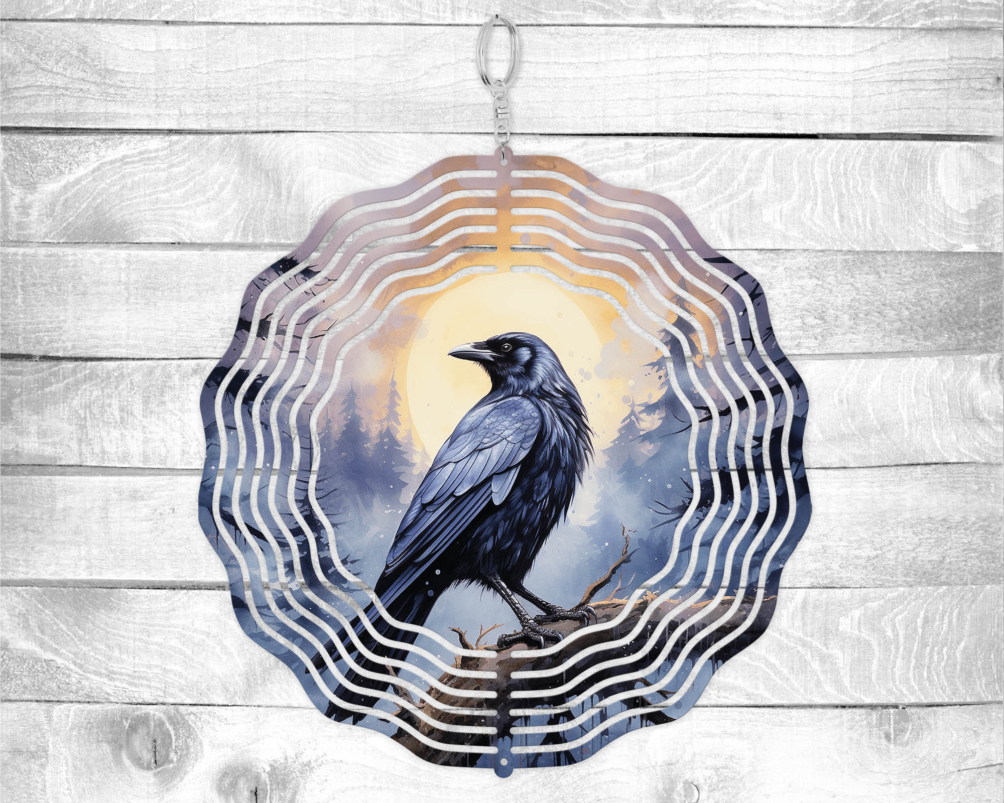 Raven Wind Spinner, Instant Download Sublimation PNG, Wiccan Familiar ...