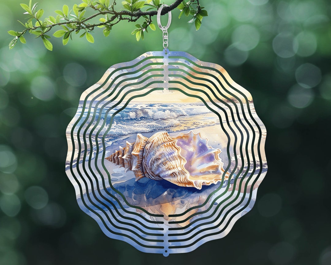 Watercolor Conch Shell Wind Spinner, Instant Download Sublimation PNG ...