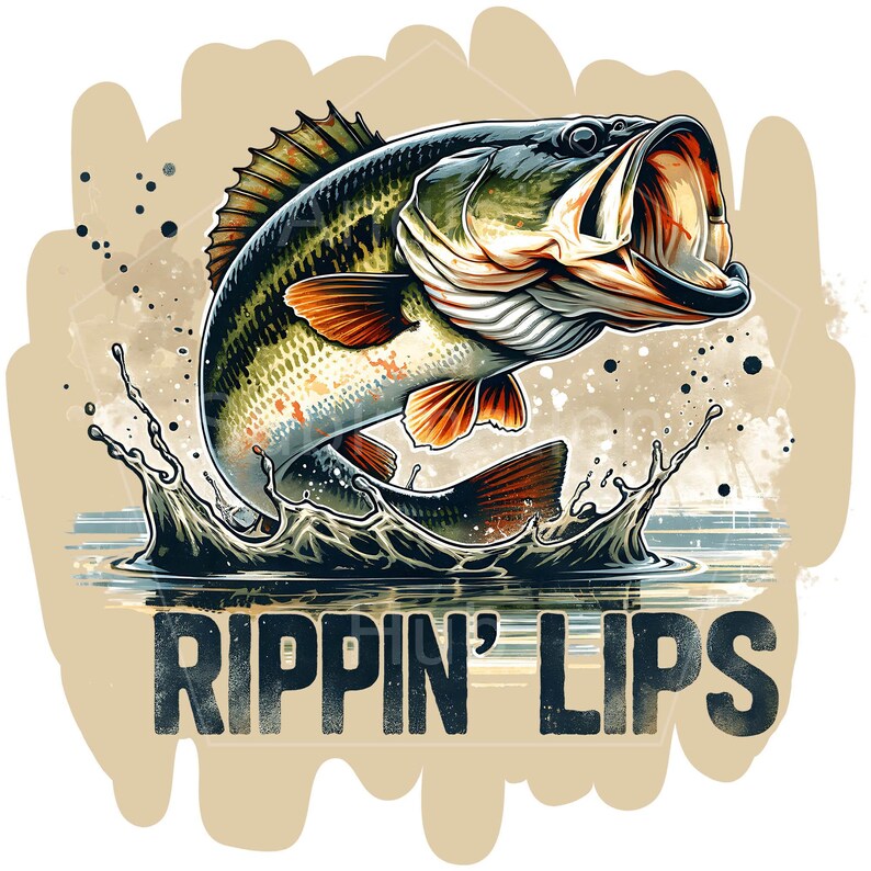 Bass Fishing Rippin Lips PNG, Instant Download Sublimation T-shirt ...