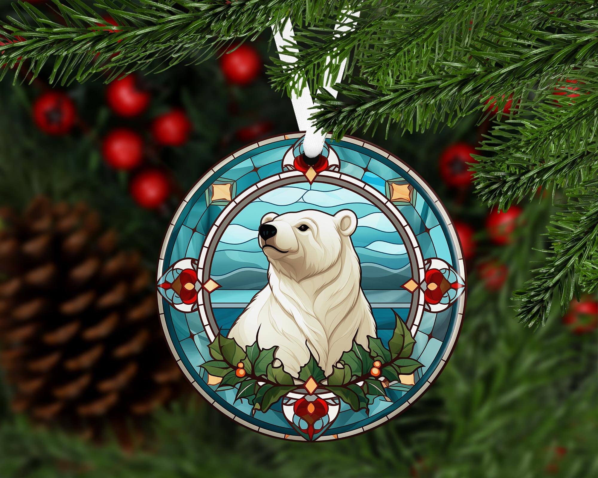 Polar Bear Stained Glass PNG Instant Digital Download - Etsy