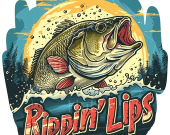 Bass Fishing PNG, Instant Download Sublimation T-shirt Design, Rippin ...