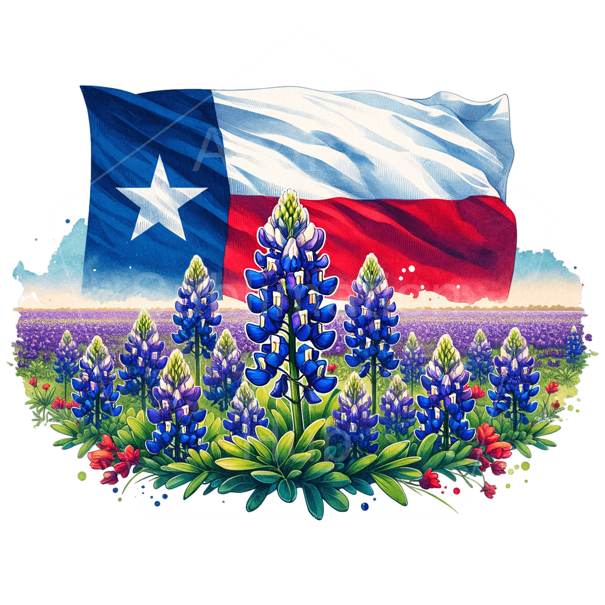 Bluebonnet PNG, Instant Download Sublimation Design, State of Texas ...