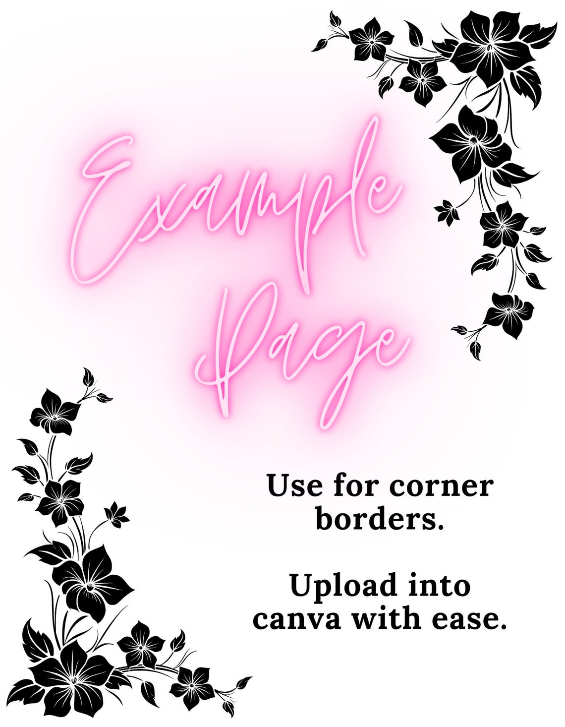 Flower Corner Border SVG 3, Vector Art for Borders, Word Documents ...