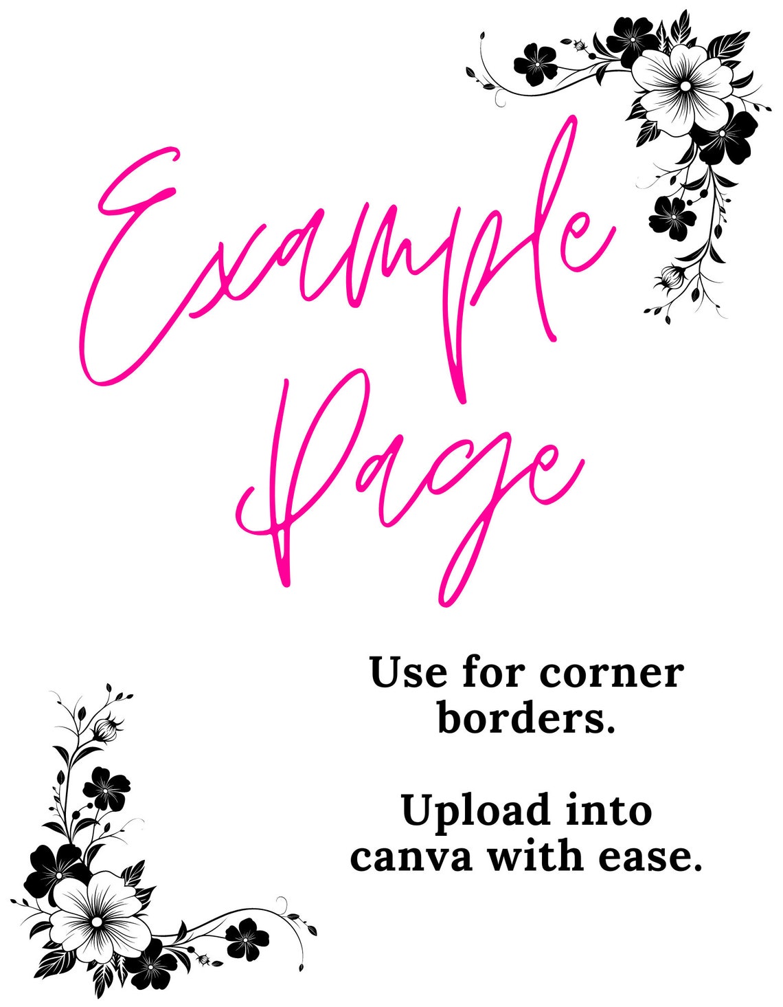 Flower Corner Border SVG, Vector Art for Borders, Word Documents, Canva ...