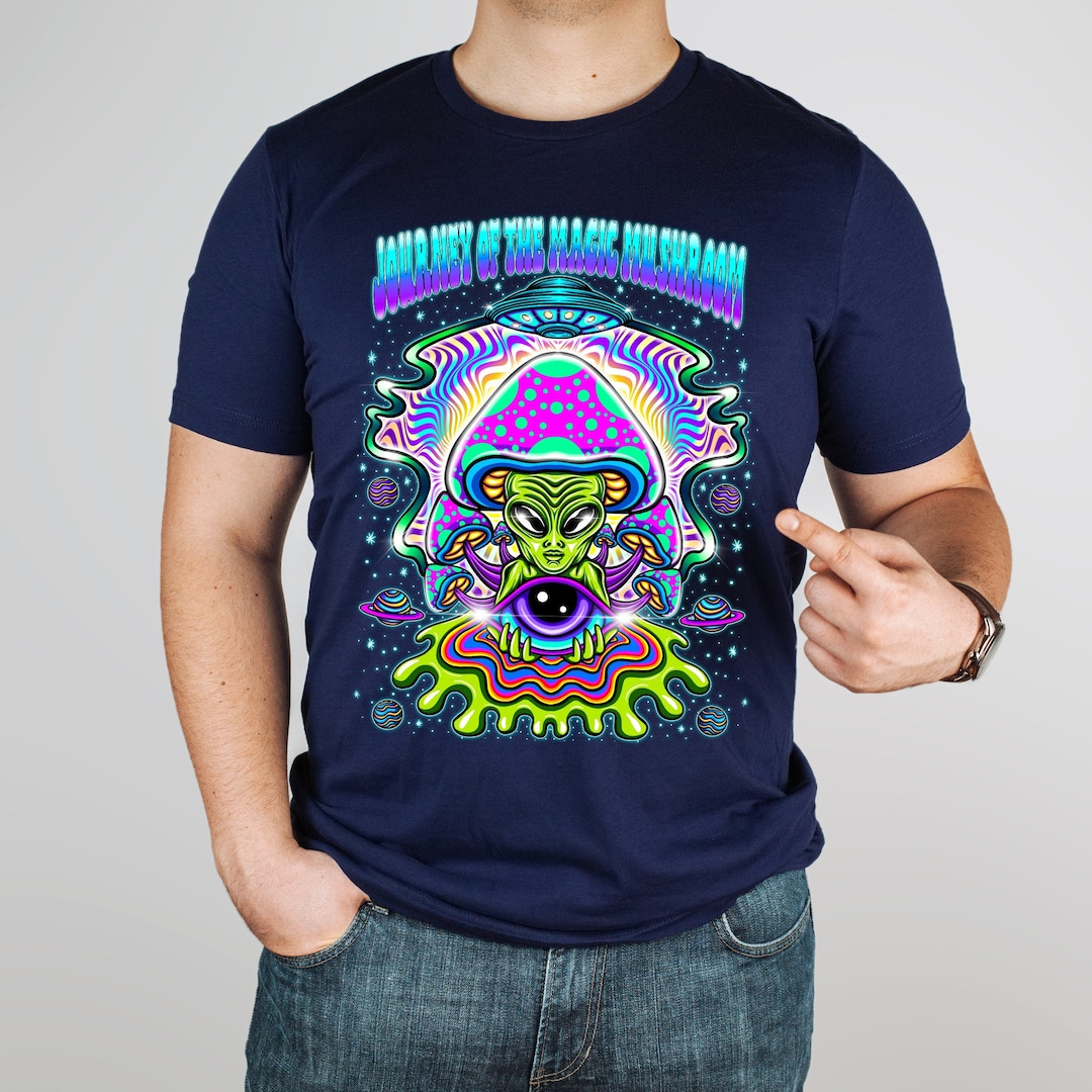 Alien Journey of the Magic Mushroom Psychedelic T-shirt, Artistic ...