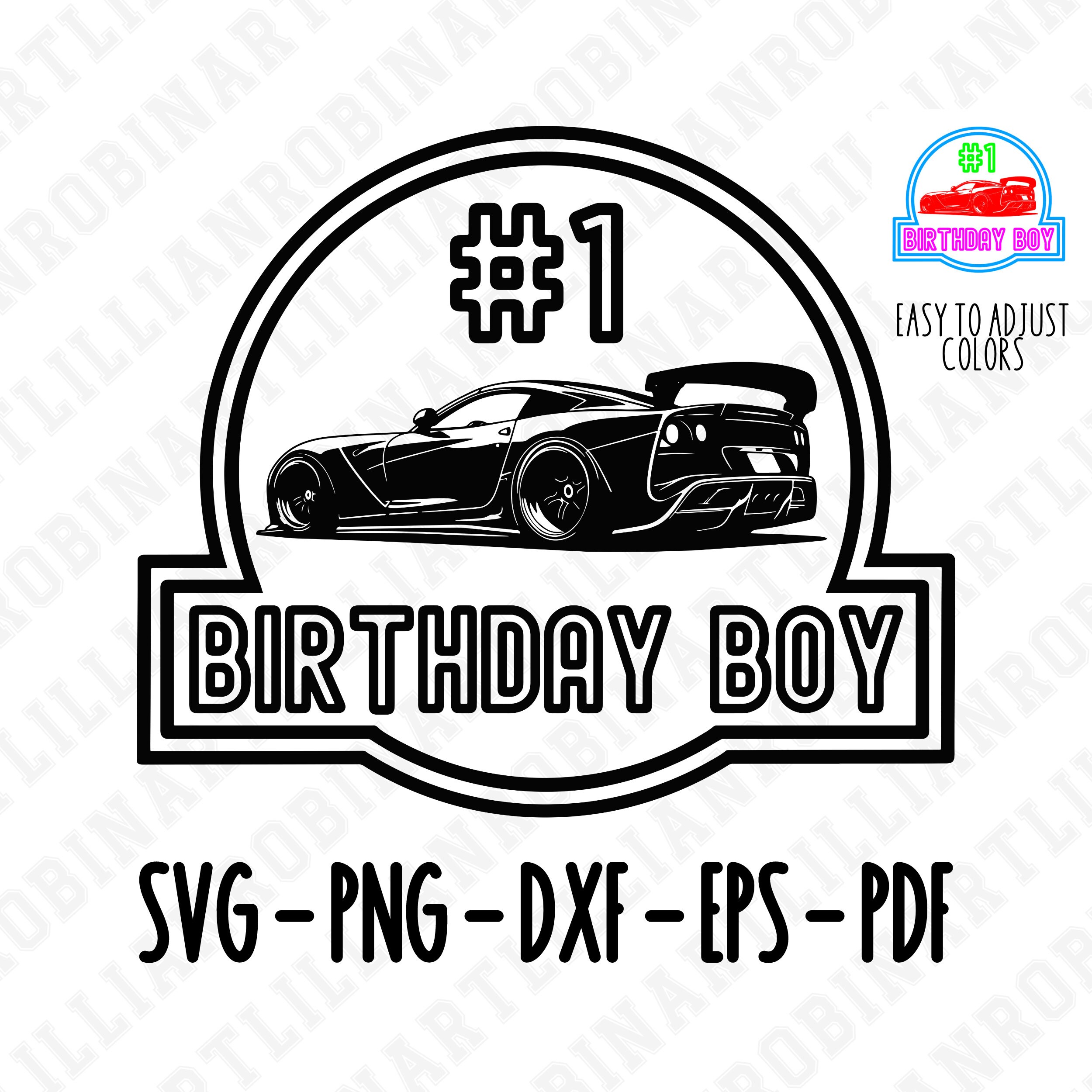 Birthday Boy Race Car SVG DFX & PNG Digital Files for Diy T-shirt Mug ...